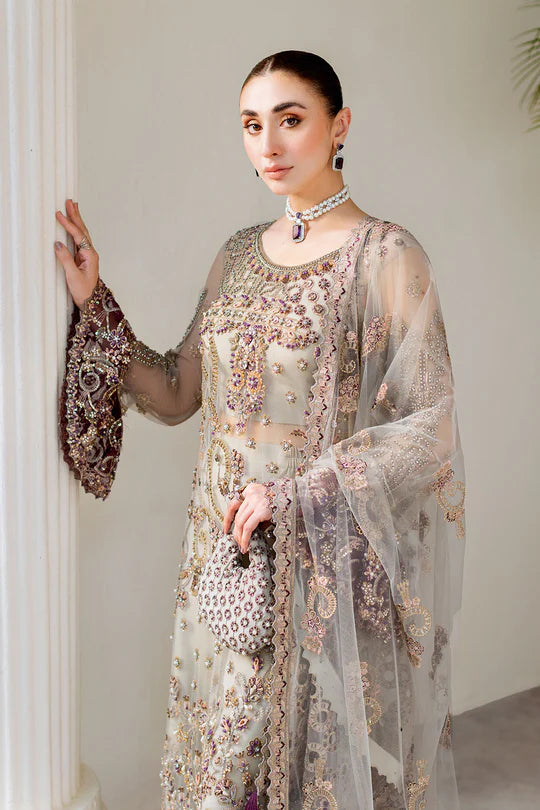 Ramsha Embroidered Organza Suit H-502 – Babus Clothing