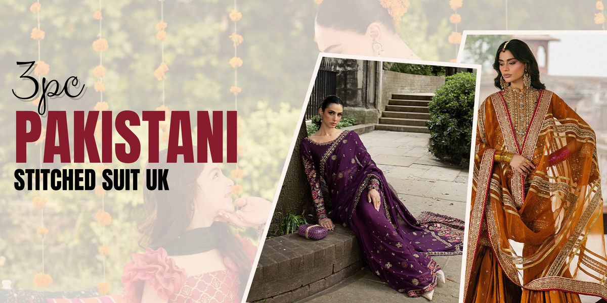 3-Piece Pakistani Stitched Suit UK | Ready-to-Wear Designer Outfits ...