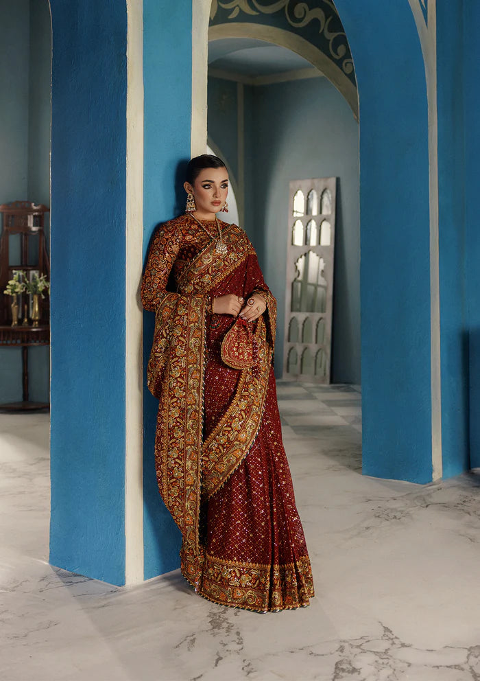 Aik Aitler Embroidered Velvet Saree UDAIPUR - LOOK 09 – Babus Clothing
